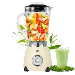 Zilan Retro Standmixer mit 1,5L Glasbehälter Edelstahlklinge 500 Watt