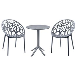 CLP Sitzgruppe Hoscana für den Garten Wetterfestes Gartenmöbel-Set mit Tisch & stapelbaren Sessel UV-beständig & pflegeleicht