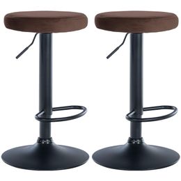 CLP 2er Set Barhocker Ponte Samt I Drehbarer Thekenhocker I Höhenverstellbarer Hocker I Küchenhocker mit Metallgestell