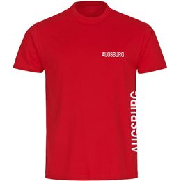 multifanshop Kinder T-Shirt - Augsburg - Brust & Seite - Druck weiß - Kind