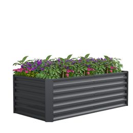 Vcm Metall Hochbeet rechteckig stehender Pflanzkasten Gartenbeet für Garten Terasse Pflanzbeet H. 60 x B. 180 x. T. 90 cm Galdo XL
