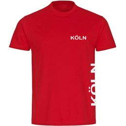 multifanshop Kinder T-Shirt - K&ouml;ln - Brust & Seite - Druck wei&szlig; - Kind