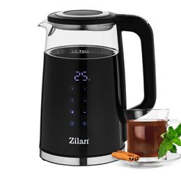 Zilan Glas Wasserkocher mit Temperatureinstellung Warmhaltefunktion 1.7L 2200W