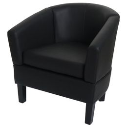 Lounge-Sessel MCW-O17, Sessel Clubsessel Cocktailsessel, MVG-zertifiziert Kunstleder ~ schwarz