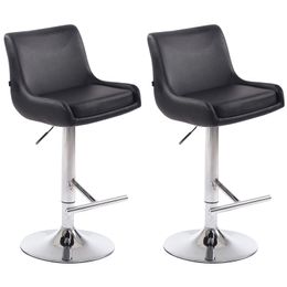 TPFLiving 2er Set Barhocker Cludo Gestell Metall in Chromoptik Kunstleder Creme