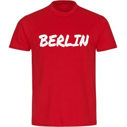 multifanshop Kinder T-Shirt - Berlin rot - Textmarker - Druck weiß - Kind