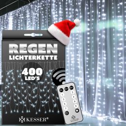 Kesser® Regenlichterkette Lichterkette inkl Fernbedienung - 8 Leuchteffekte - Timer - In- & Outdoor Regenkette Deko Weihnachtsbeleuchtung Party