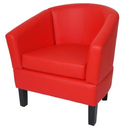 Lounge-Sessel MCW-O17, Sessel Clubsessel Cocktailsessel, MVG-zertifiziert Kunstleder ~ rot
