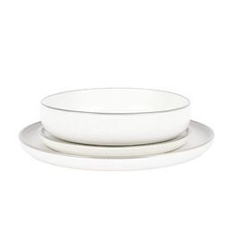 axentia Tafelservice 12 teilig Weiß/Grau
