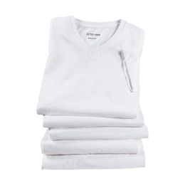 Otto Kern 5er Pack Herren T-Shirts V-Ausschnitt 100% Baumwolle / weiß / Größe M