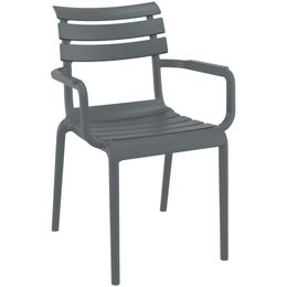 CLP Gartenstuhl stapelbar Paris, wetterfester Gartensessel auf Kunststoff, wetterfest und UV-beständig, Outdoorstuhl bis 160 kg belastbar