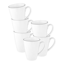 Seltmann Weiden Kaffeebecher Tambel Lido Black Line 350 ml 6er Set