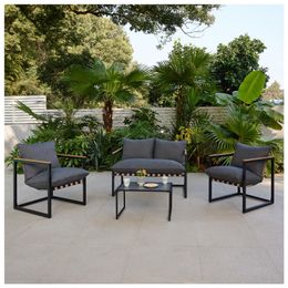 HTI-Living Gartensitzgruppe Zweisitzer, 2 Stühle und Tisch