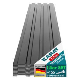 Karat homeliving Trapezblech Wand- & Dachverkleidung Profilblech Grau 15 Stück