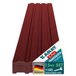 Karat homeliving Trapezblech Wand- & Dachverkleidung Profilblech Rot 15 Stück