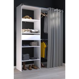 Parisot Kleiderschrank mit Vorhang "Bari 1" Wei&szlig;