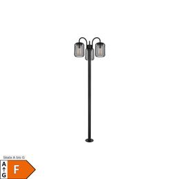 Globo LED Stehleuchte, IP44, Edelstahl, schwarz, 3 flammig, H 180cm