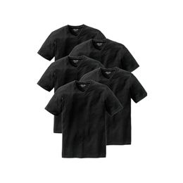Otto Kern 5er Pack Herren T-Shirts V-Ausschnitt 100% Baumwolle / schwarz / Größe L