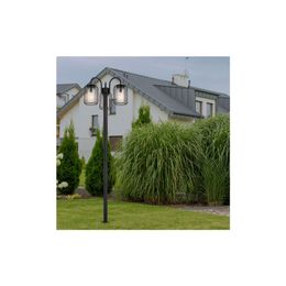 Globo Stehleuchte, IP44, Edelstahl, schwarz, 3 flammig, H 180cm