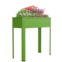 Vcm Metall Hochbeet 80x35x80 cm, stehender Pflanzkasten f&uuml;r Balkon Terrasse Garten, Blumenkasten, Balora L