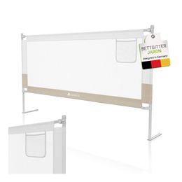 Juskys Baby Bettgitter Jaron 180 cm - höhenverstellbar, kombinierbar - Bett Rausfallschutz - Beige