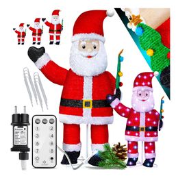 Kesser® LED Weihnachtsmann Santa mit Fernbedienung - Mit 8 Modi Bunter Farbspiel- Timer 24H Weihnachtsfigur Beleuchtet Weihnachtsdekoration für Indoor & Outdoor IP44 Weihnachtsbeleuchtung