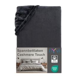 NYVI Spannbettlaken DreamScience Cashmere Touch Spannbetttuch - Kuschelweiches & Wärmendes Bettlaken für Matratzenhöhe bis zu 22 cm Farbe:anthrazit;Größe:180x200 - 200x200 cm