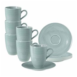 Seltmann Weiden Henkelbecher mit Untertassen Beat Color Glaze 350 ml 6er Set
