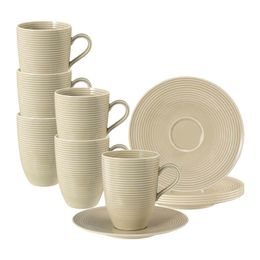 Seltmann Weiden Henkelbecher mit Untertassen Beat Color Glaze 350 ml 6er Set