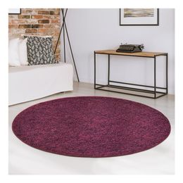 Karat Teppich London Weinrot 16 Rund