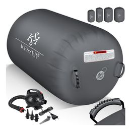 Kesser® Aufblasbare Air Roll Airtrack, Gymnastik-Rolle inkl. Tragetasche & elektr. Luftpumpe Barrel Gymnastik Tumbling Yoga Gymnastik Rolle Gymnastikmatte, Fitnessrolle