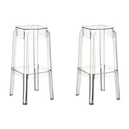 TPFLiving 2er Set Barhocker Faxi Transparent
