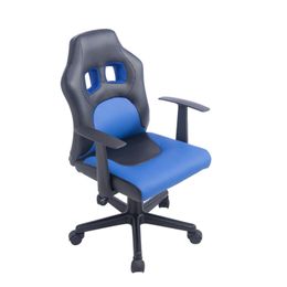 TPFLiving Kinder Bürostuhl Funny Kunstleder Schwarz/Blau