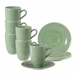 Seltmann Weiden Henkelbecher mit Untertassen Beat Color Glaze 350 ml 6er Set