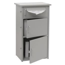 Paketkasten MCW-O51, Paketbox Paketfach Paketstation Briefkasten 3 F&auml;cher, Stahl 89x49x38cm ~ hellgrau