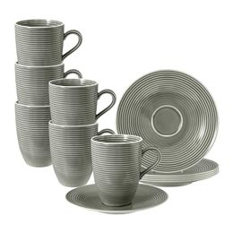 Seltmann Weiden Henkelbecher mit Untertassen Beat Color Glaze 350 ml 6er Set