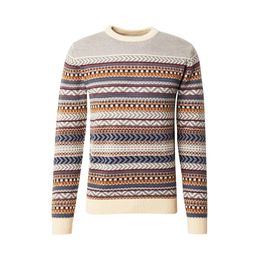LINDBERGH Pullover Herren Gr&ouml;&szlig;e XL sand / navy / sepia / karminrot