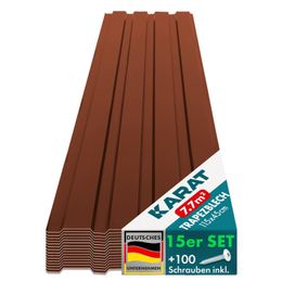 Karat homeliving Trapezblech Wand- & Dachverkleidung Profilblech Braun 15 Stück