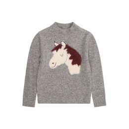 s.Oliver Sweater girl size 140 Chocolate / mottled grey / Black / Off white