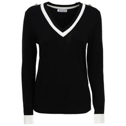 Influencer Pullover Damen Gr&ouml;&szlig;e S schwarz / wei&szlig;