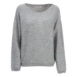 Influencer Pullover Damen Gr&ouml;&szlig;e M graumeliert