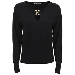 Influencer Pullover Damen Gr&ouml;&szlig;e L schwarz