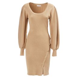 Influencer Kleid Damen Gr&ouml;&szlig;e S camel
