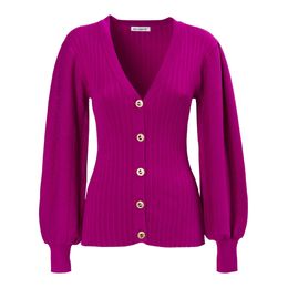 Influencer Strickjacke Damen Gr&ouml;&szlig;e S fuchsia