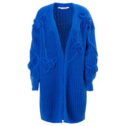 Influencer Strickjacke Damen Gr&ouml;&szlig;e S blau