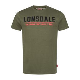 Lonsdale T-Shirt 'Crantock' Herren Gr&ouml;&szlig;e XXXL oliv / grenadine / schwarz