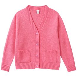 Yigga M&auml;dchen Feinstrickjacke unifarben