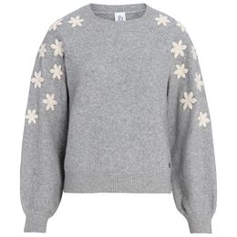 Gina Damen Strickpullover mit floraler Applikation
