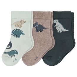 Topomini 3 Paar Baby Frottee-Socken mit Dinos