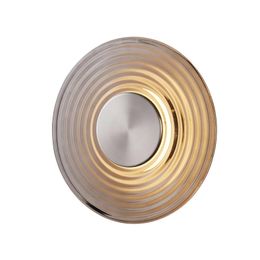 Searchlight LED-Wandlampe Cleo, grau/nickelfarben, Ø 30 cm, Glas